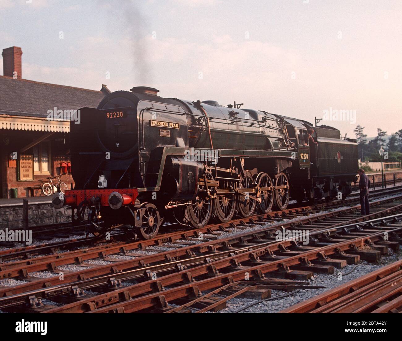 Evening Star locomotive at Washford Station on the West Somerset ...