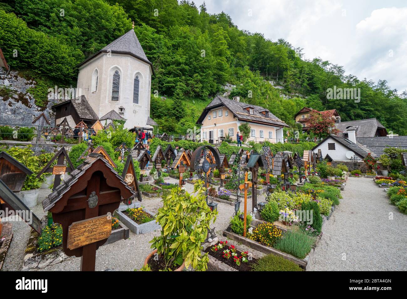 View of the cemetery surrounding the Roman Catholic Parish Church of ...
