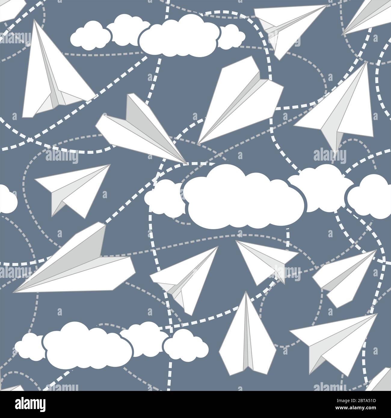Paper planes seamless vector pattern. Repeating abstract background ...