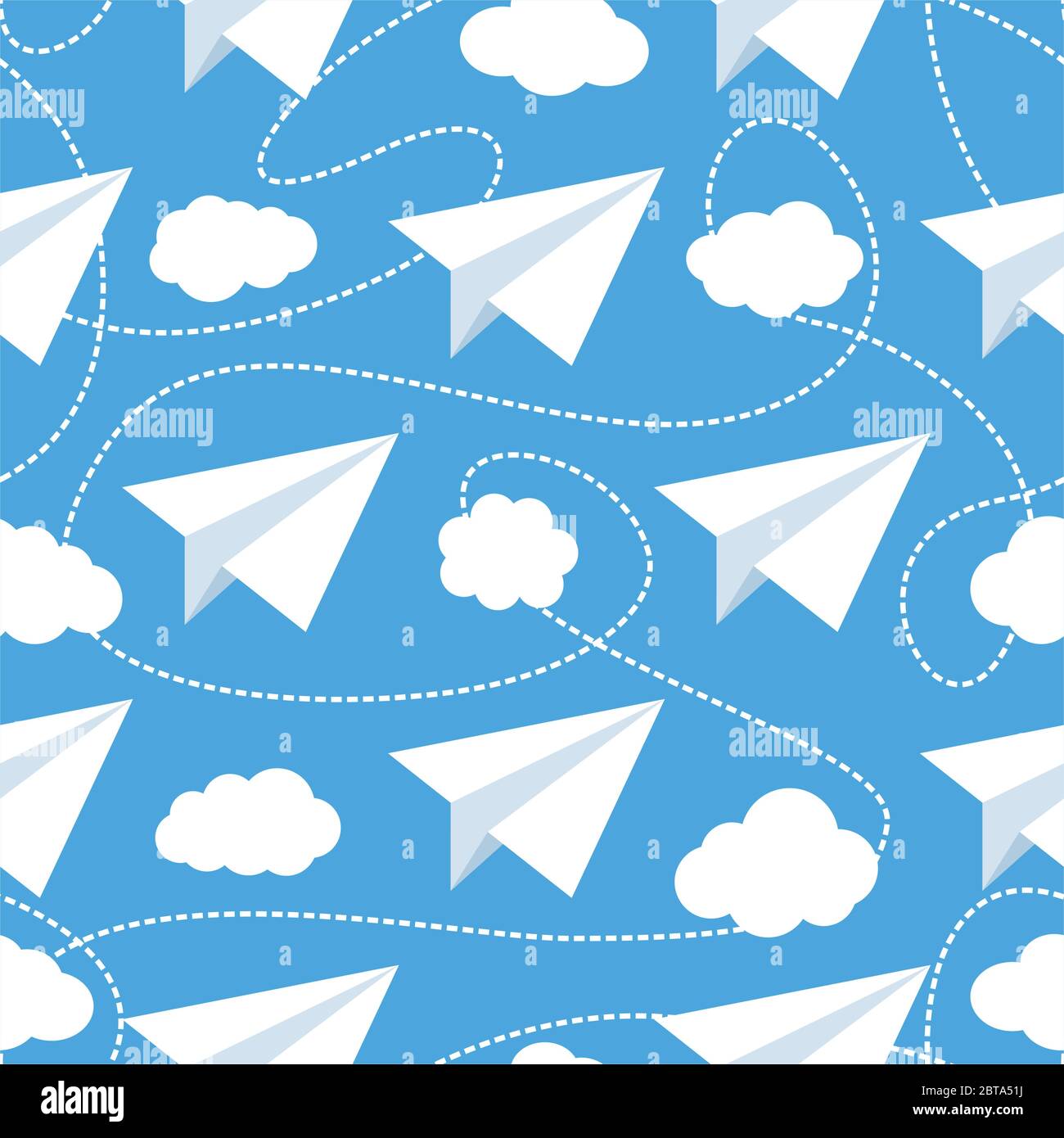 Paper planes seamless vector pattern. Repeating abstract background ...