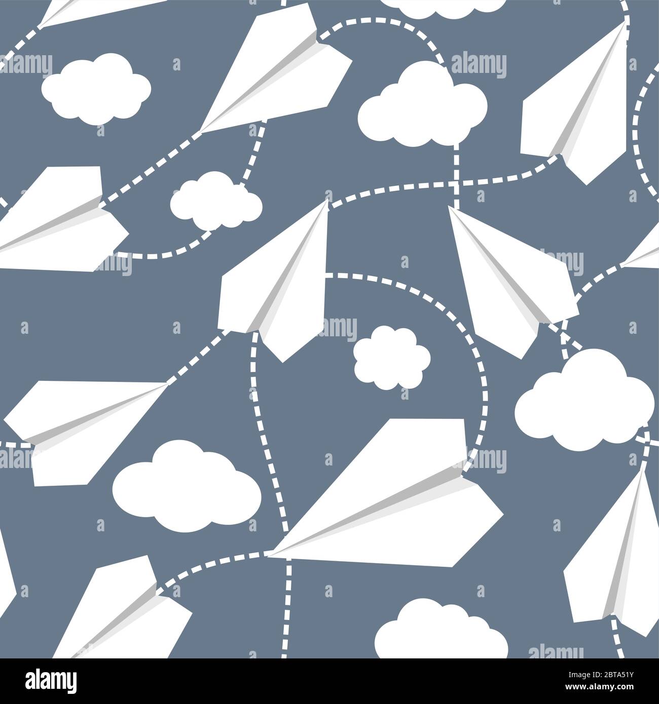 Paper planes seamless vector pattern. Repeating abstract background ...