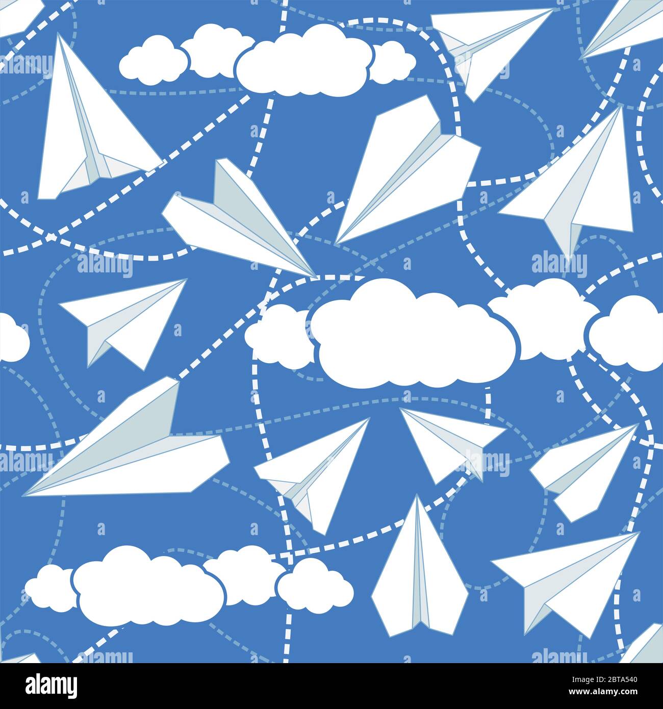 Paper planes seamless vector pattern. Repeating abstract background ...