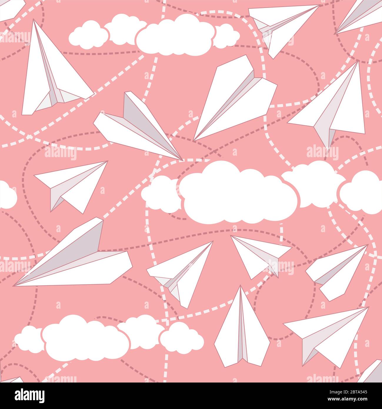 Paper planes seamless vector pattern. Repeating abstract background ...
