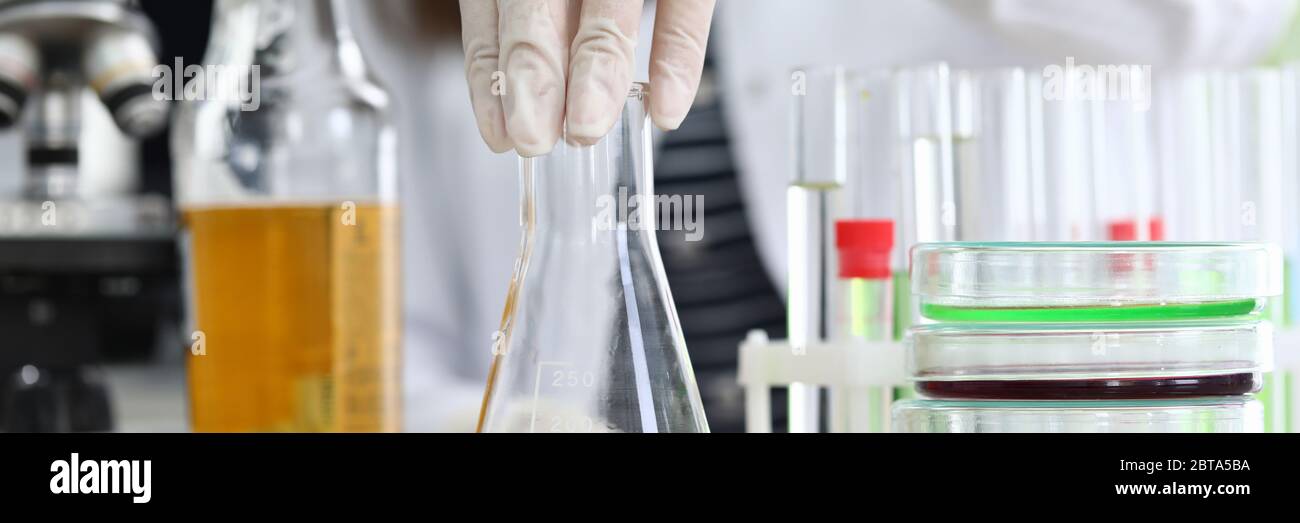 Oil sample, chemical experience in laboratory Stock Photo - Alamy