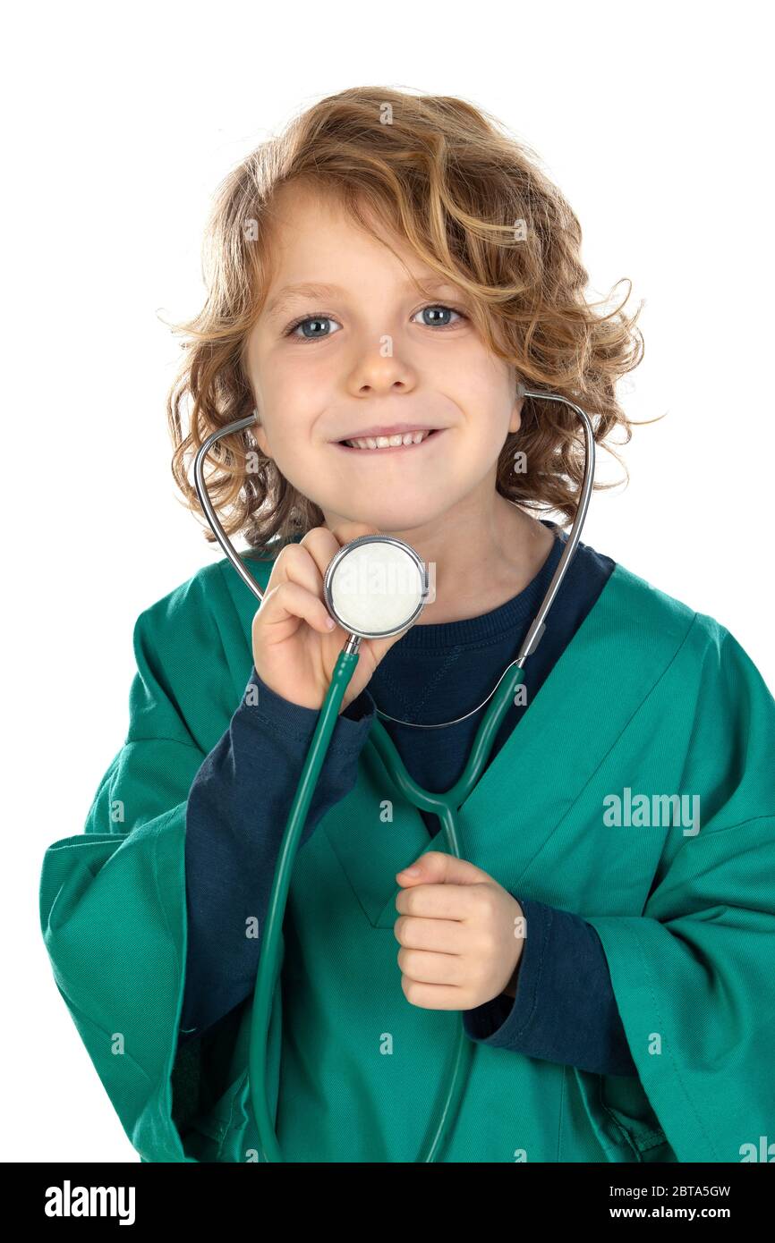 Funny little doctor isolated on a white background Stock Photo - Alamy