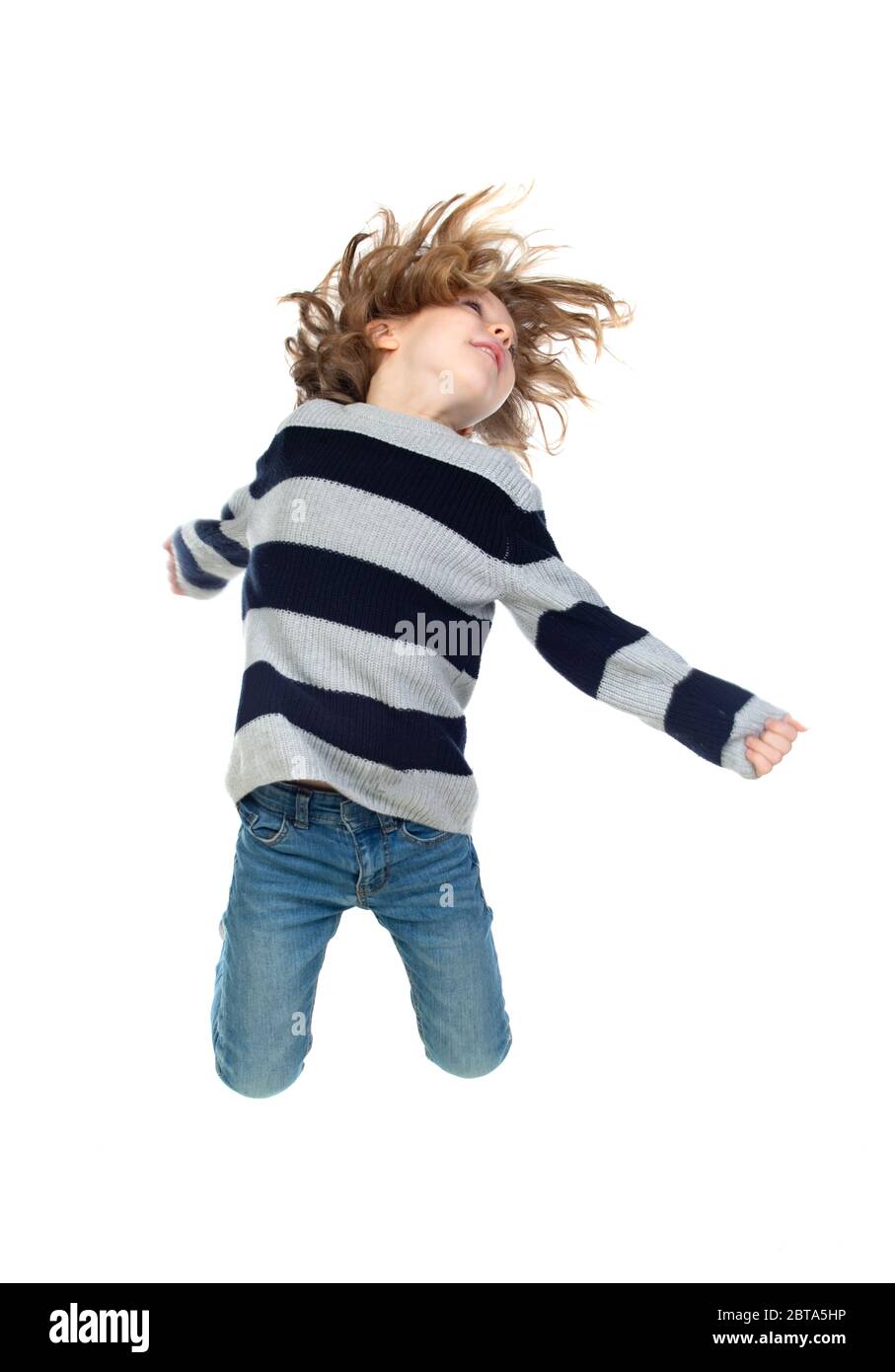 Funny blond child isolated on a white background Stock Photo - Alamy