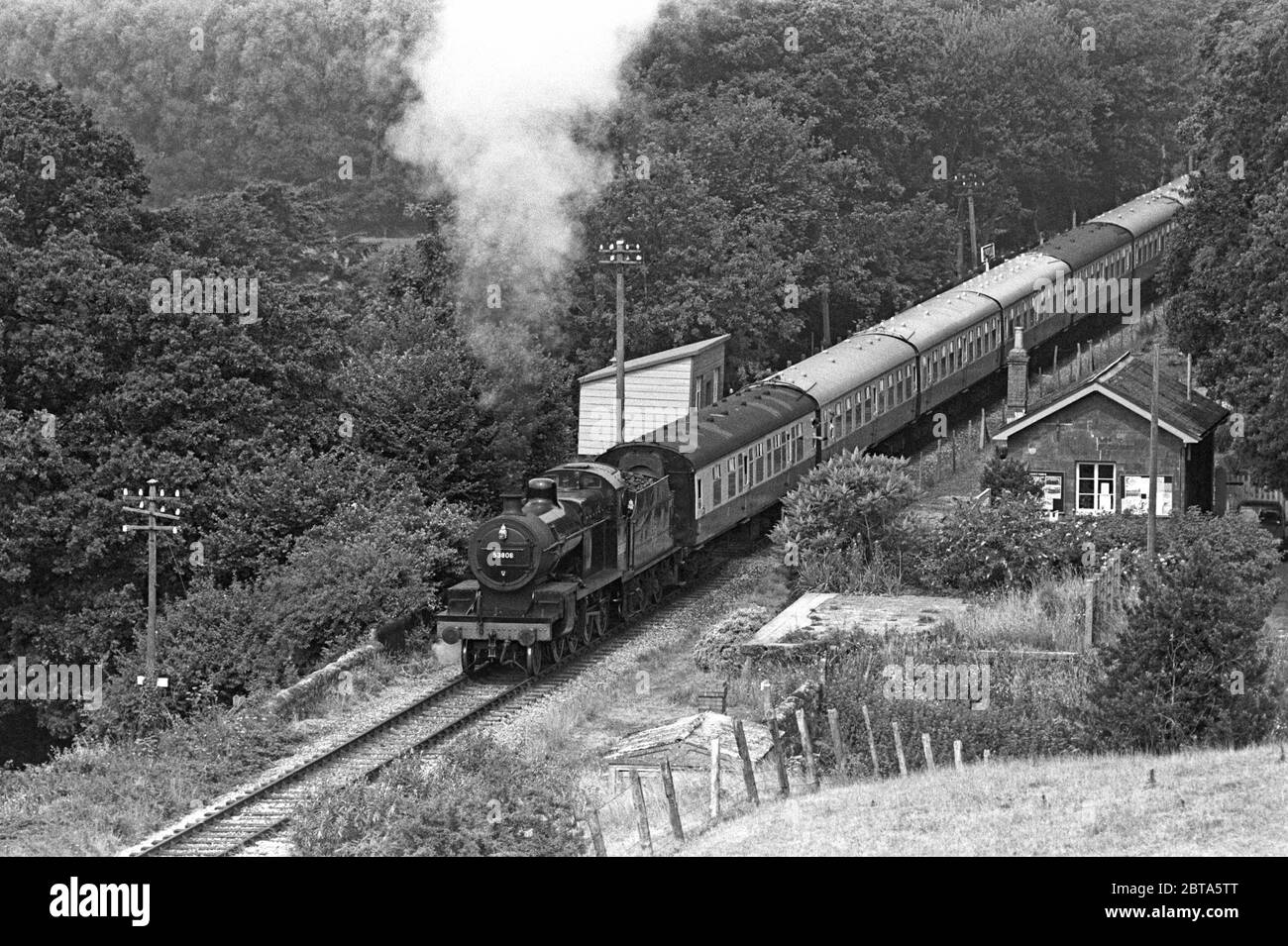 Steam train leaving Stogumber station on the West Somerset Heritage ...
