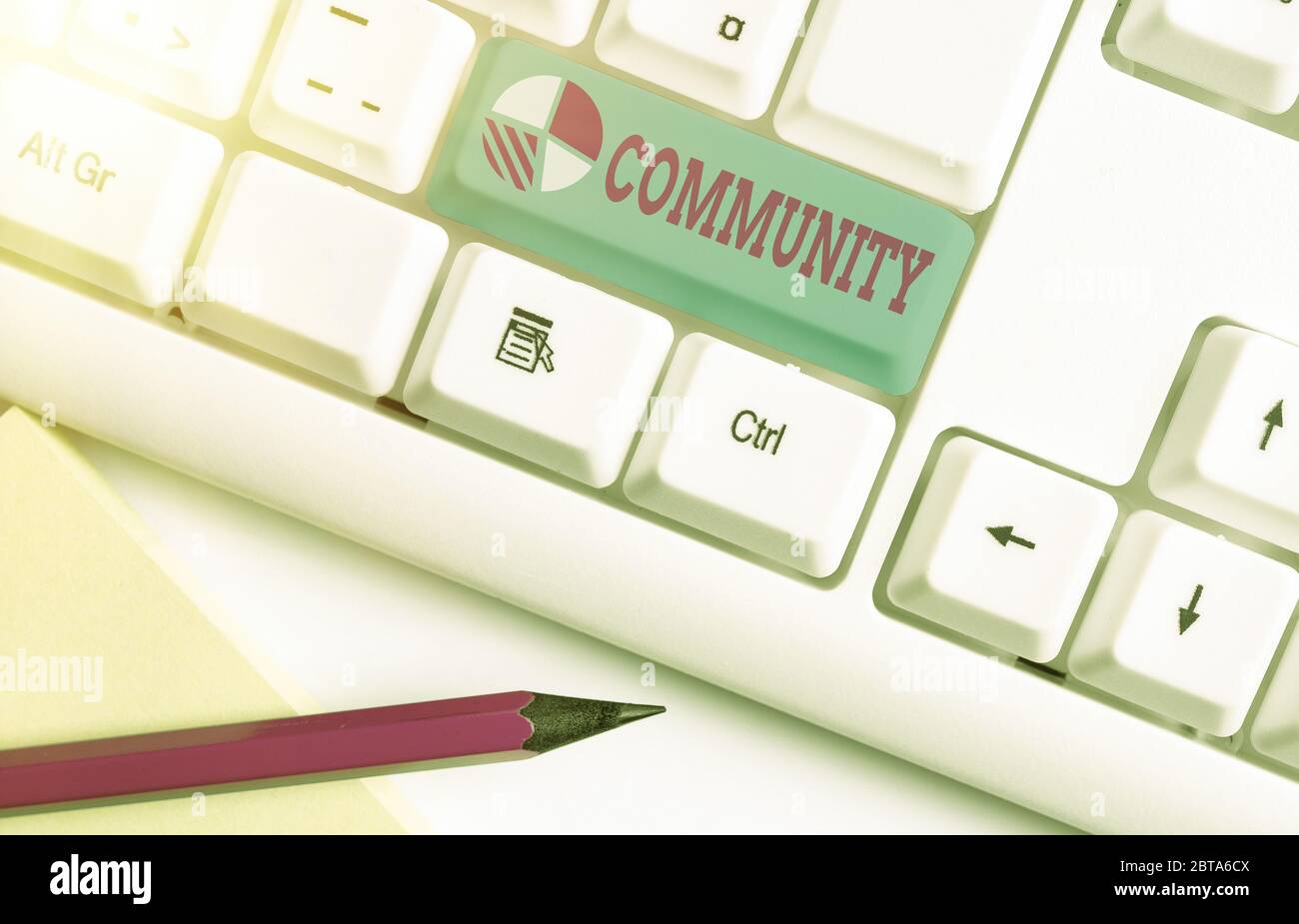 Writing Note Showing Community Business Concept For Specific Population With A Common