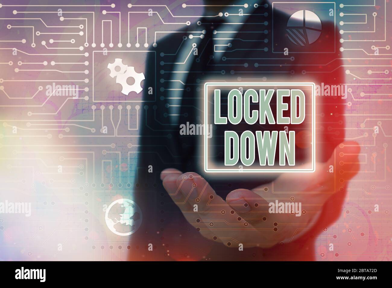 Conceptual hand writing showing Locked Down. Concept meaning emergency ...