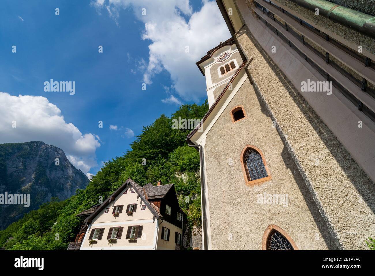 Exterior view of the bell tower of the Roman Catholic Parish Church of ...