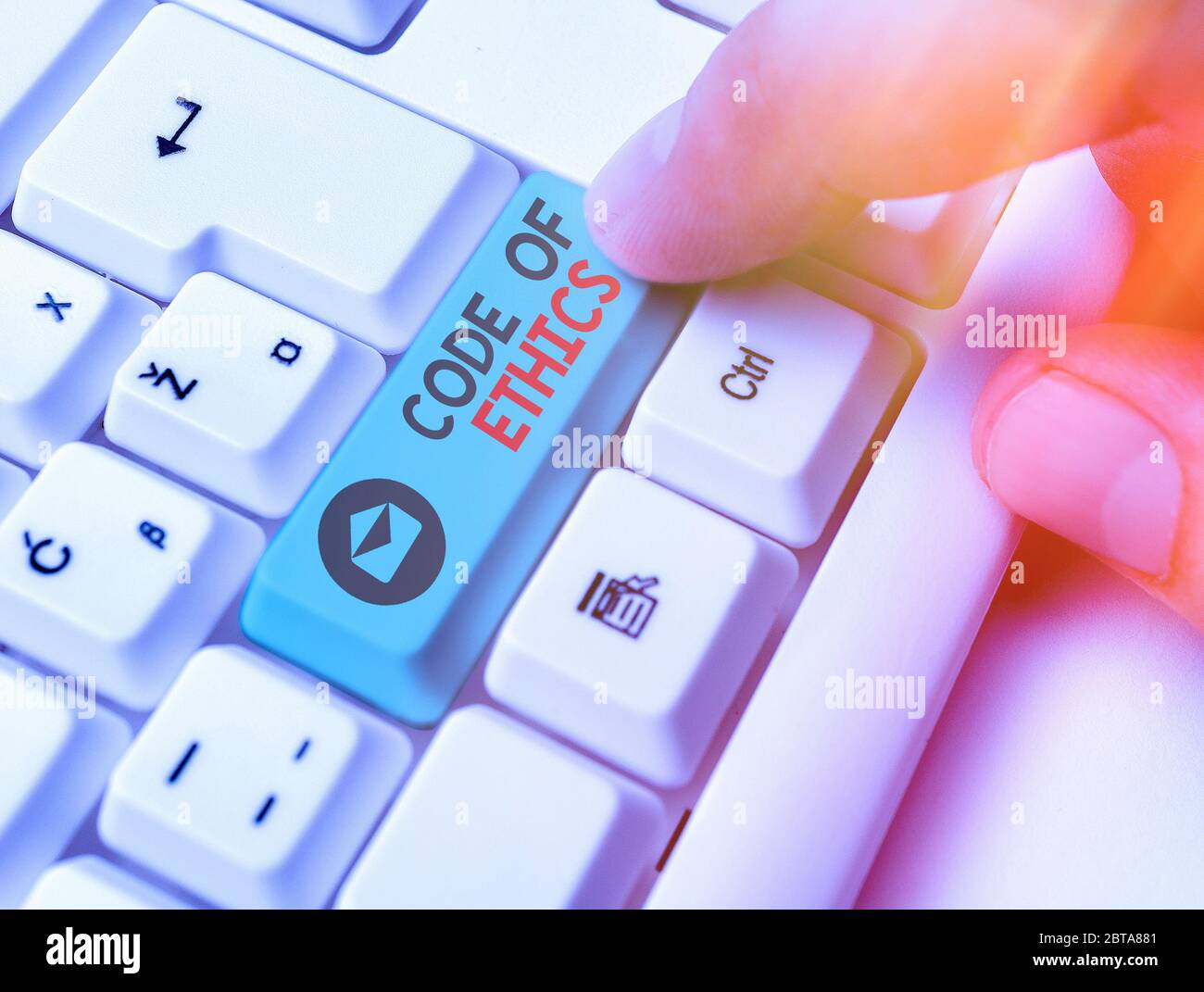 Writing note showing Code Of Ethics. Business concept for basic guide ...