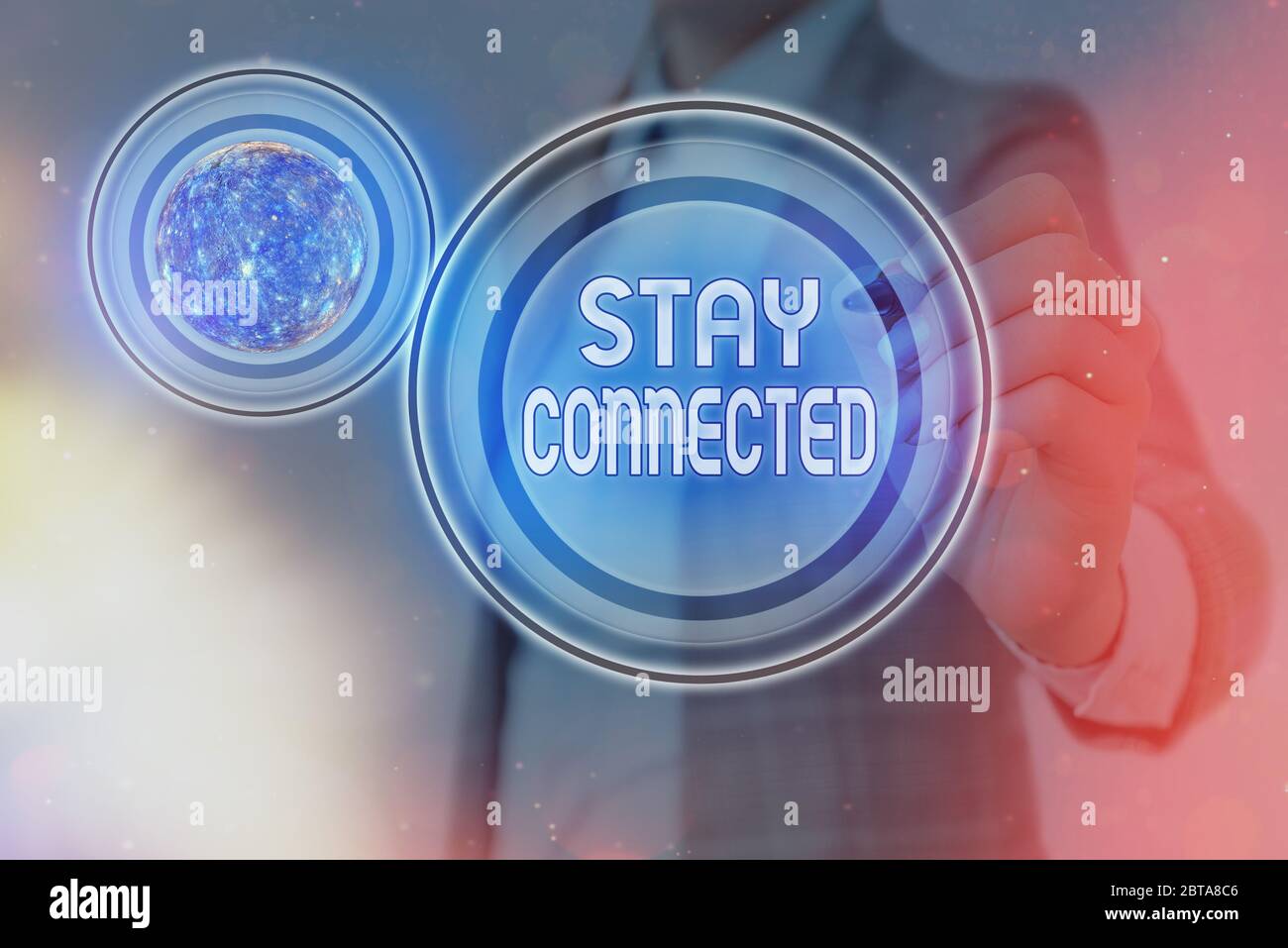 Text sign showing Stay Connected. Business photo showcasing to remain ...