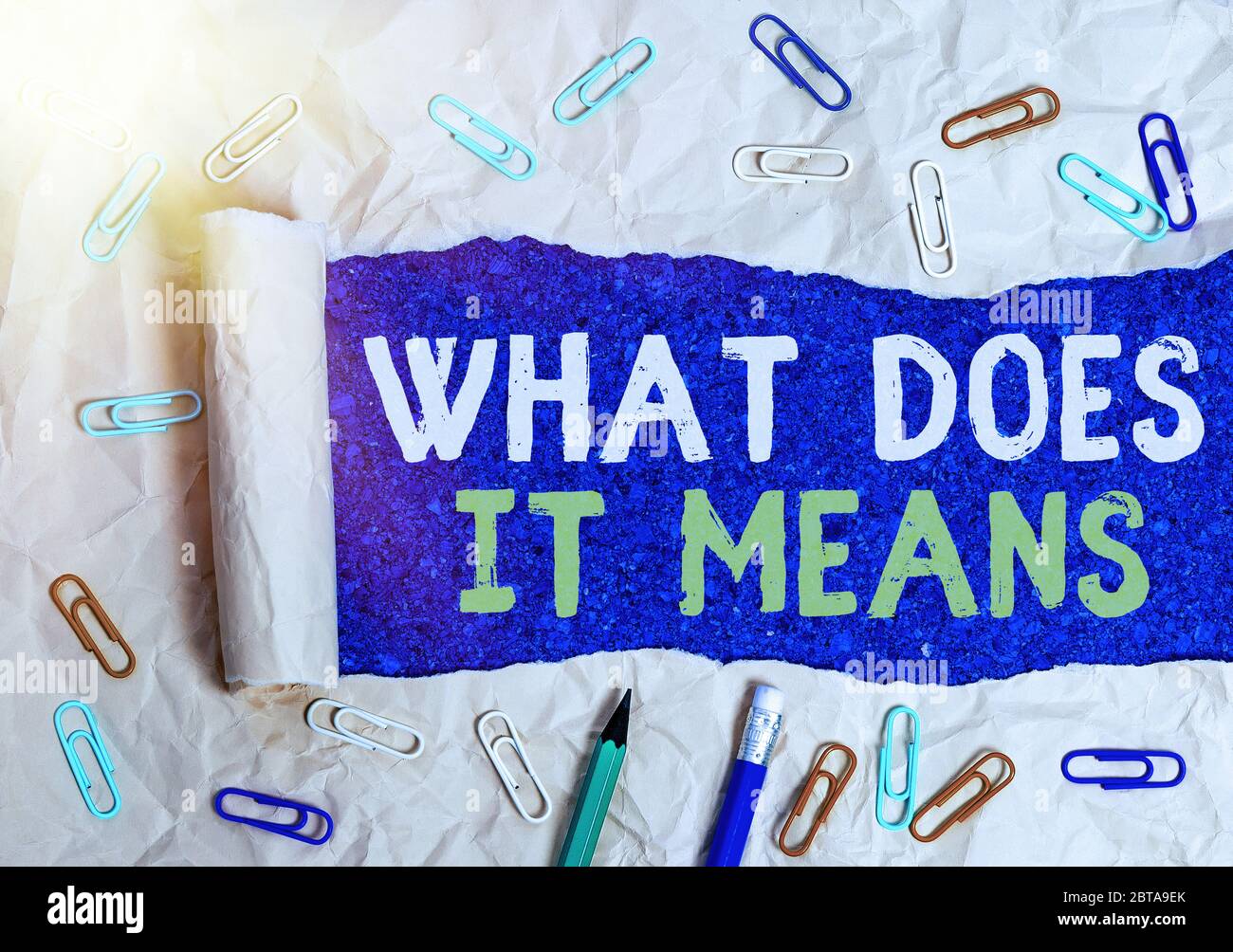 Conceptual hand writing showing What Does It Means Question. Concept ...