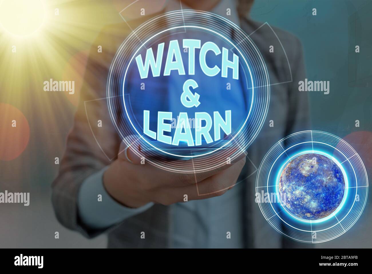 Text sign showing Watch And Learn. Business photo text demonstrating an ...