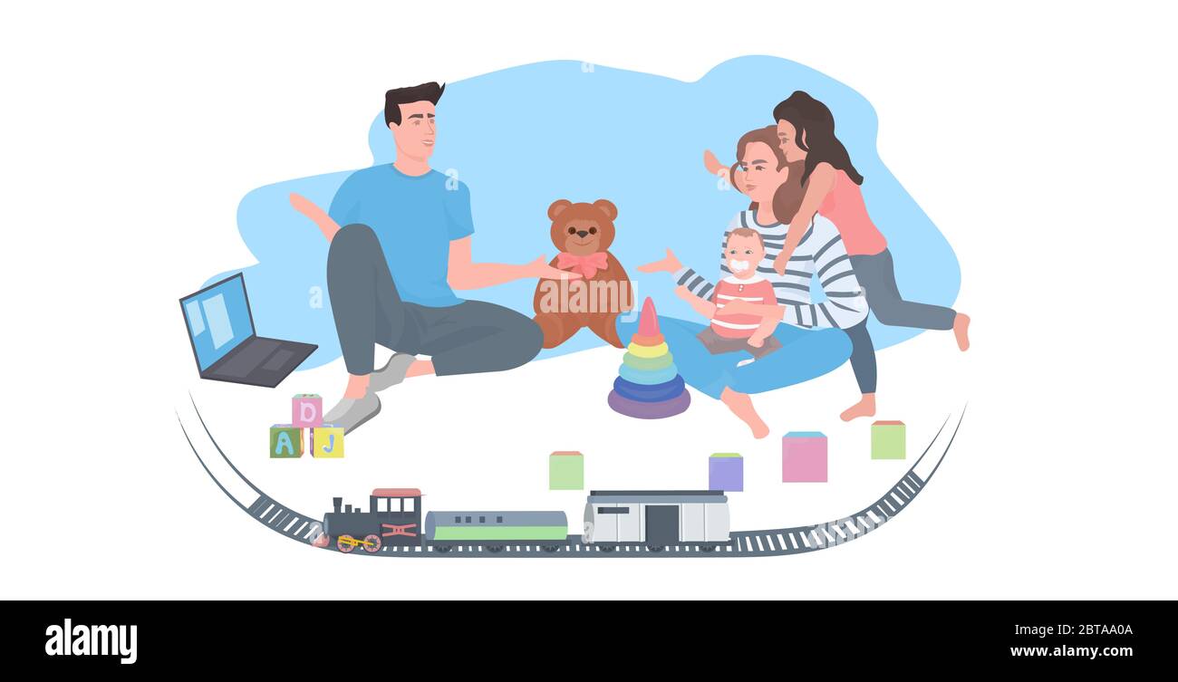 parents with children spending time together during coronavirus ...