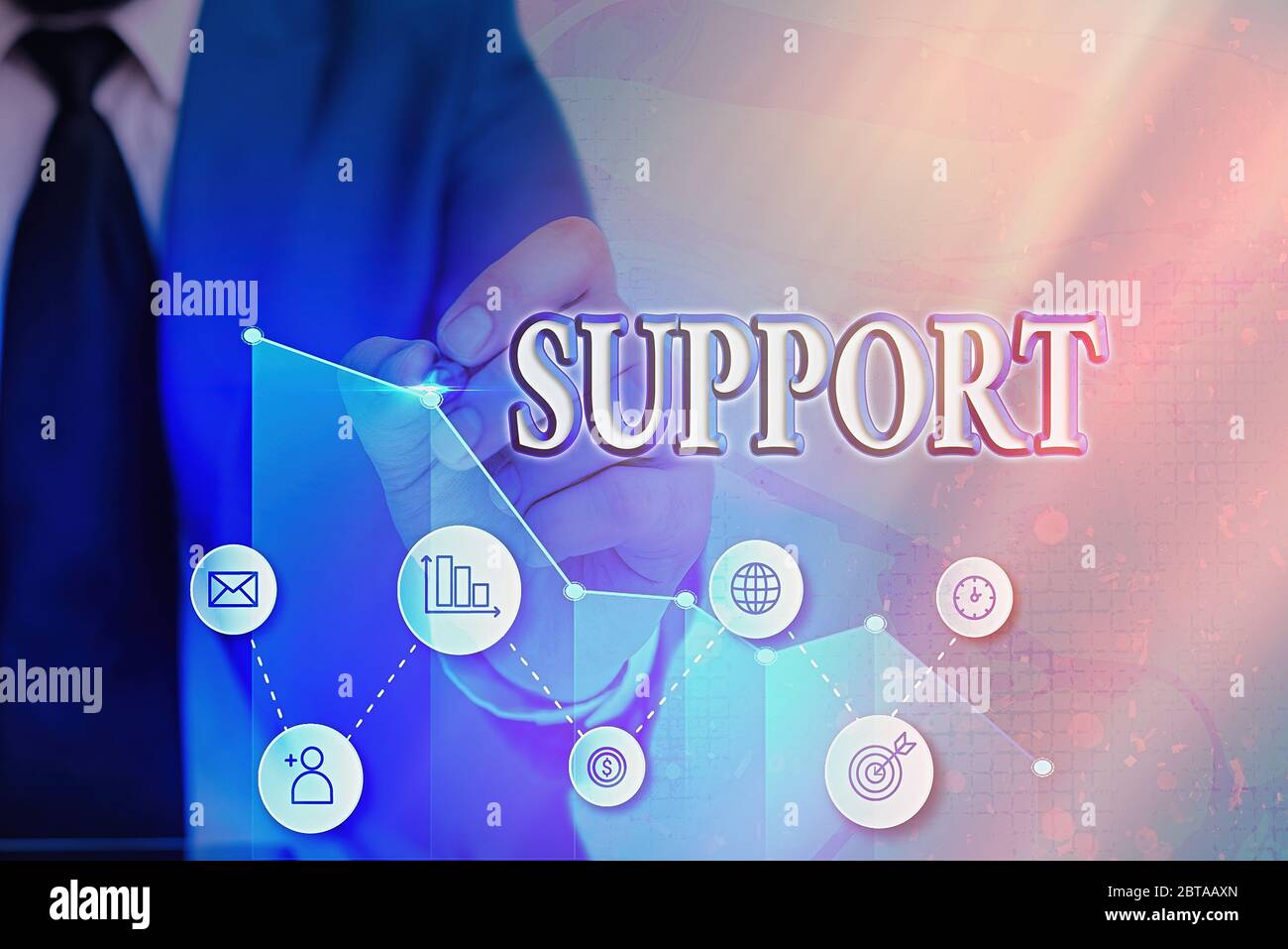 Writing note showing Support. Business concept for maintain, sustain ...