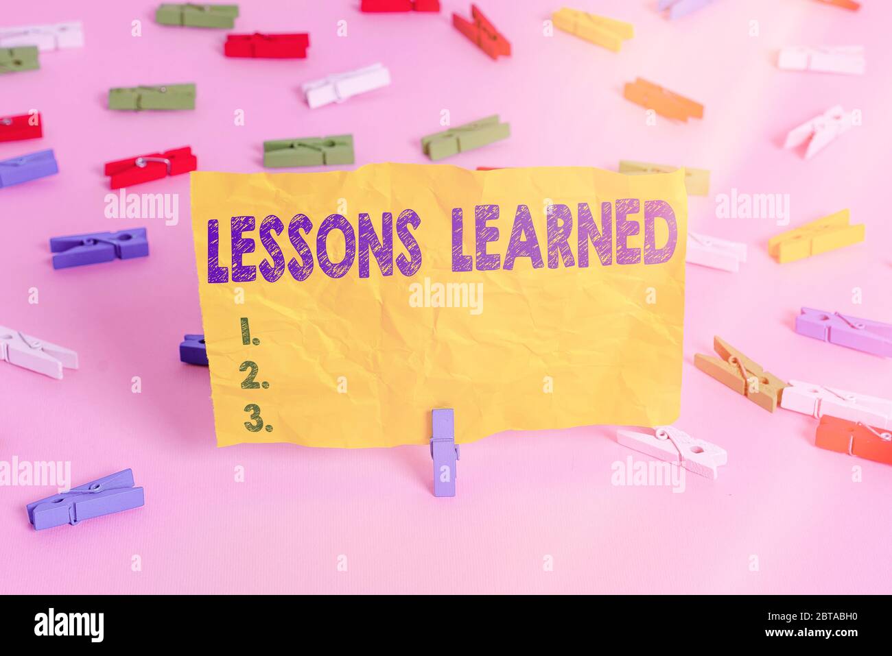 Handwriting text writing Lessons Learned. Conceptual photo the knowledge or understanding gained ...