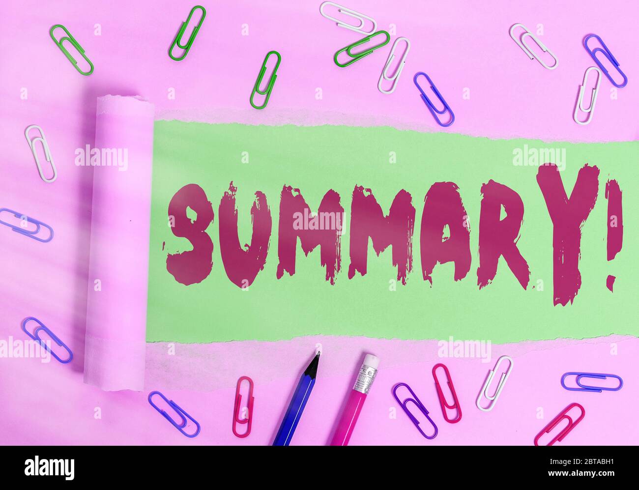Writing note showing Summary. Business concept for a brief statement or ...