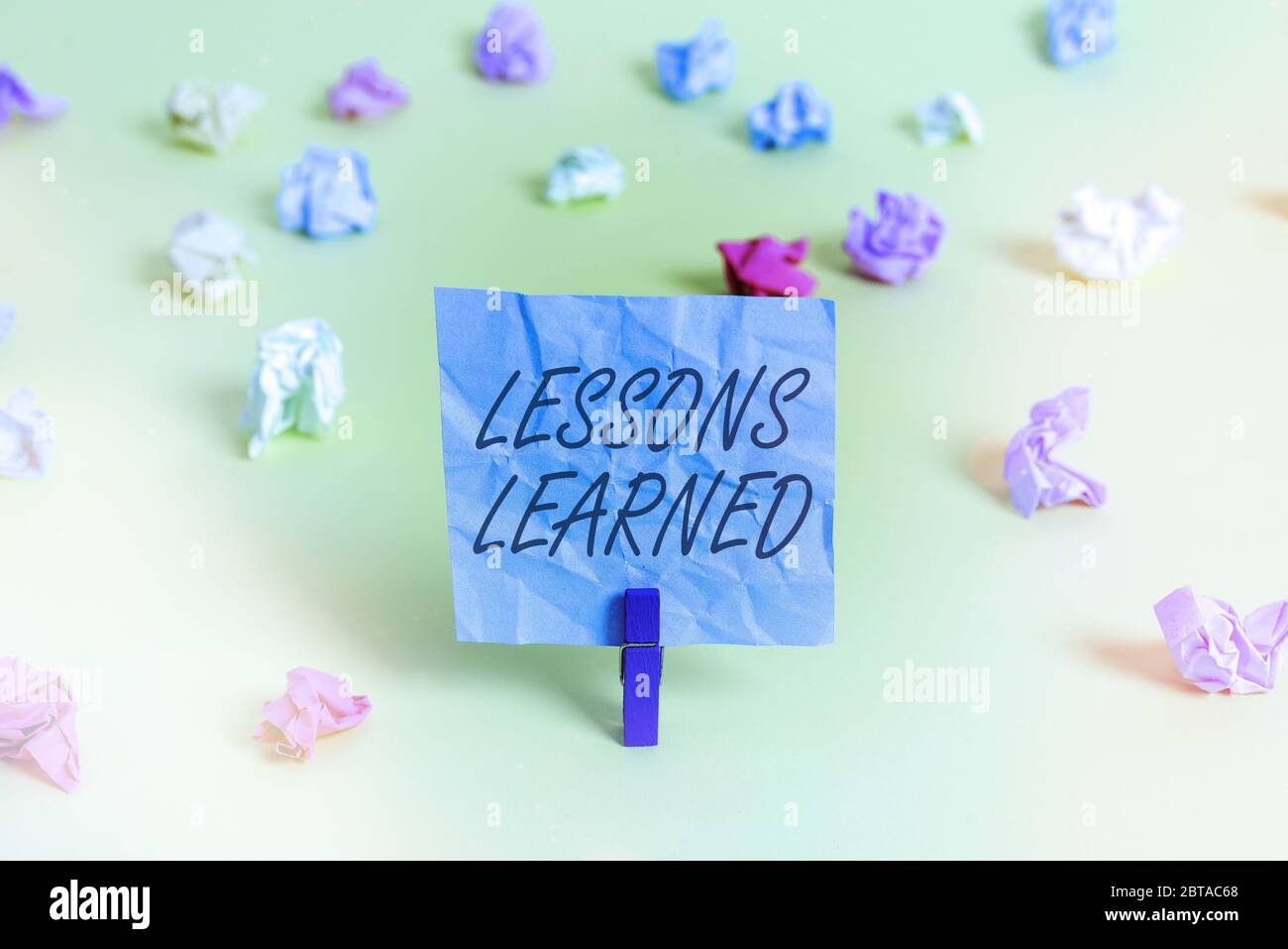 Handwriting text Lessons Learned. Conceptual photo the knowledge or ...