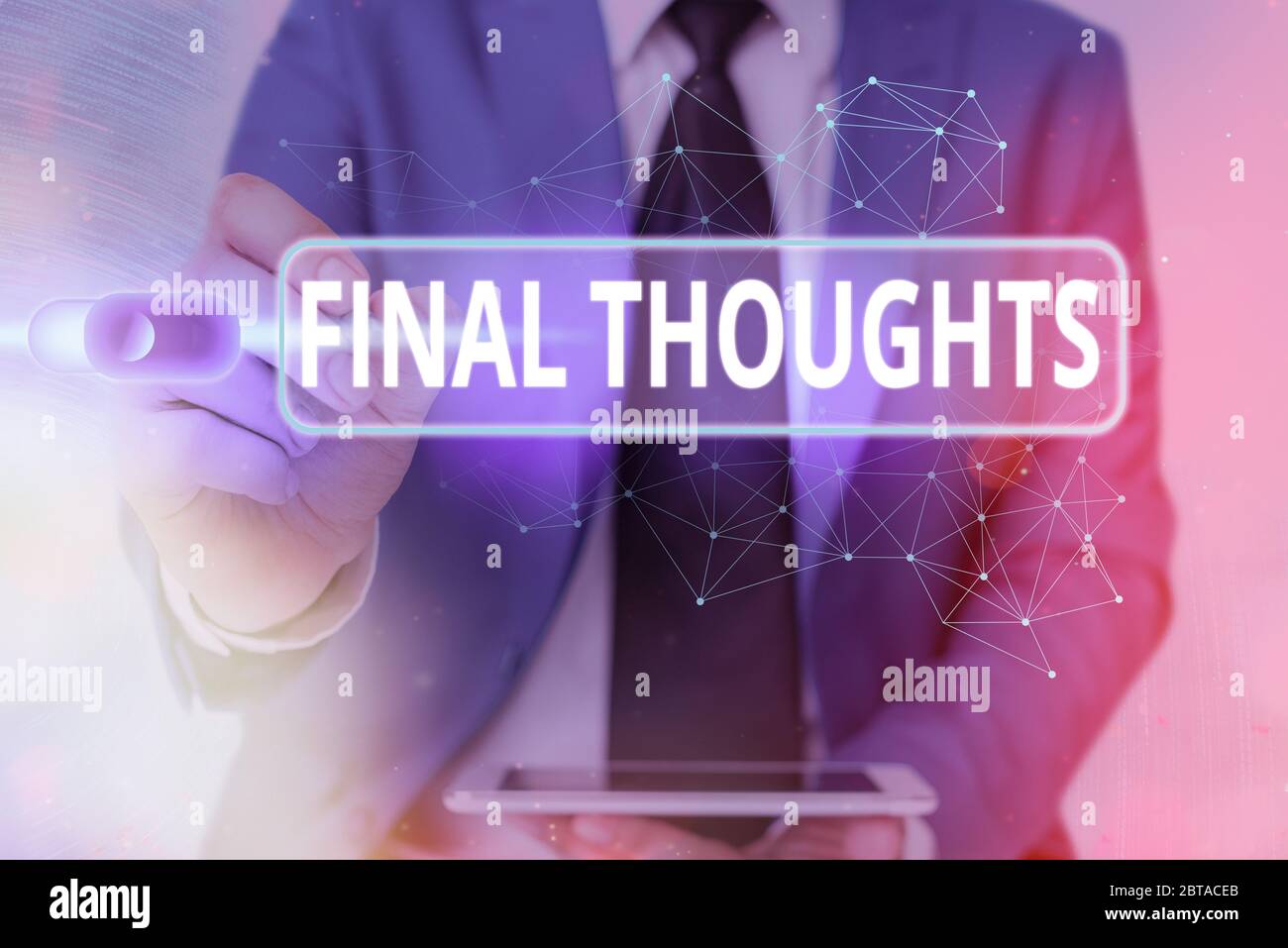 Writing note showing Final Thoughts. Business concept for the ...