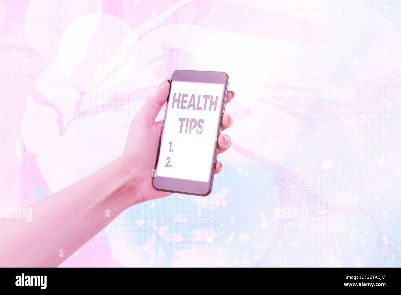 Text sign showing Health Tips. Business photo showcasing advice or ...