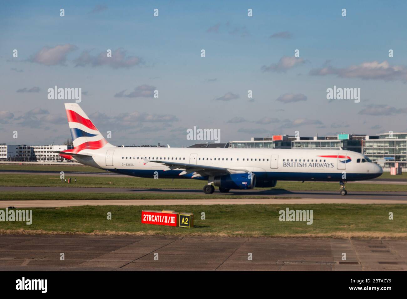 Jet plane on runway at Bristol Airport Stock Photo - Alamy