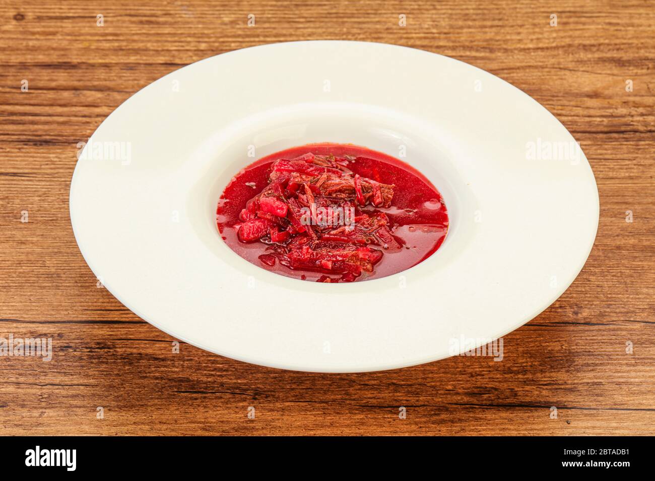 Russian traditional Borsch soup with cabbage and beef Stock Photo - Alamy