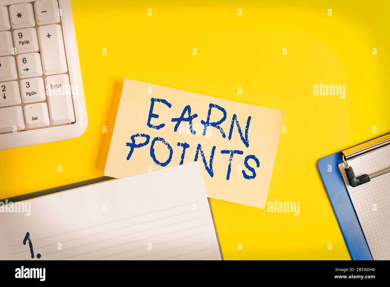 Writing note showing Earn Points. Business concept for getting praise ...