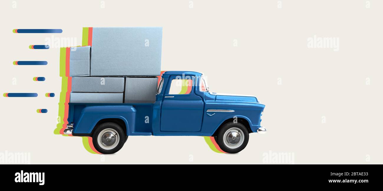 Car delivering order Stock Photo - Alamy