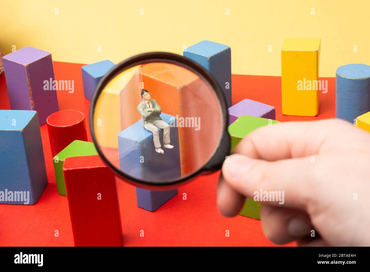 Different color and shape building blocks. Educational and toys Stock ...