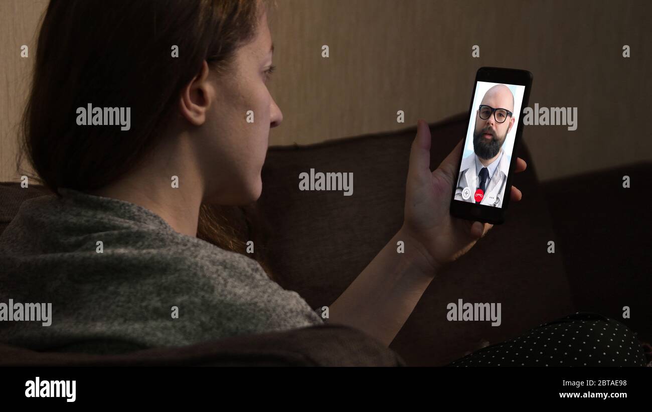 Telemedicine. Video call with doctor Stock Photo - Alamy