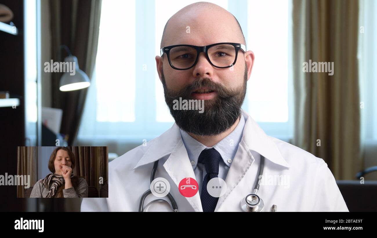 Telemedicine. Video call with doctor Stock Photo - Alamy