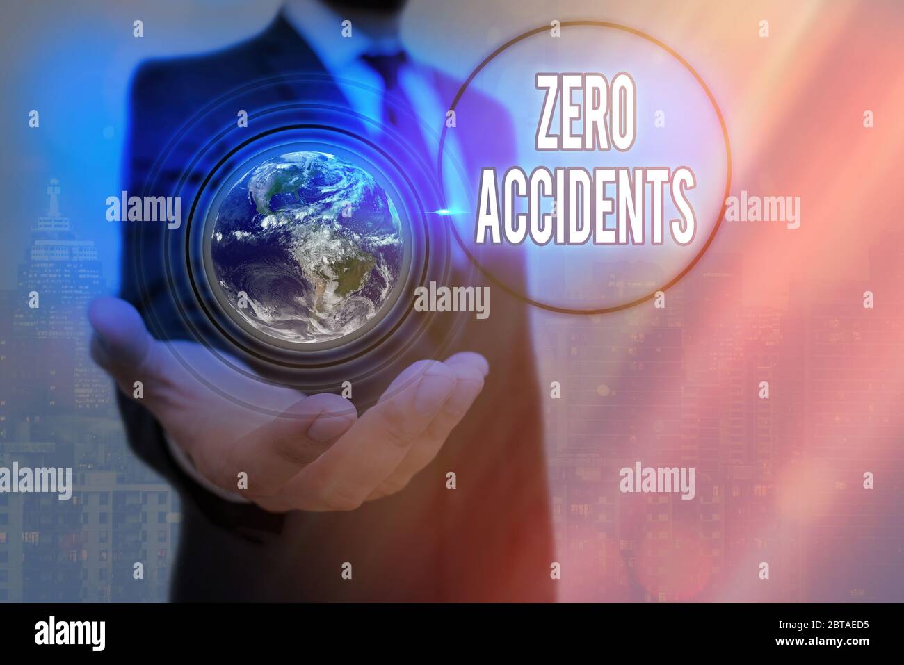 Writing note showing Zero Accidents. Business concept for important ...