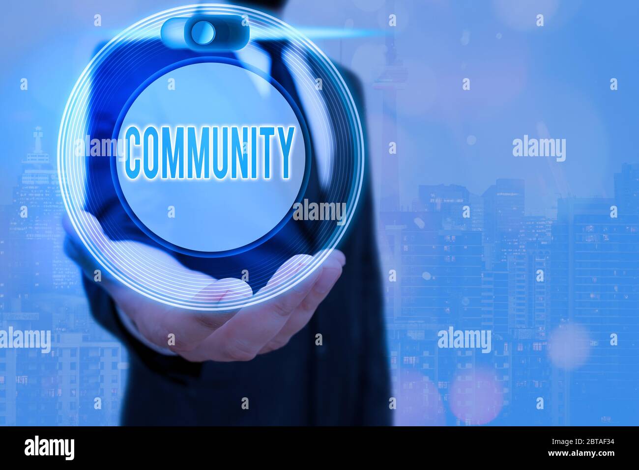 Text sign showing Community. Business photo text specific population ...