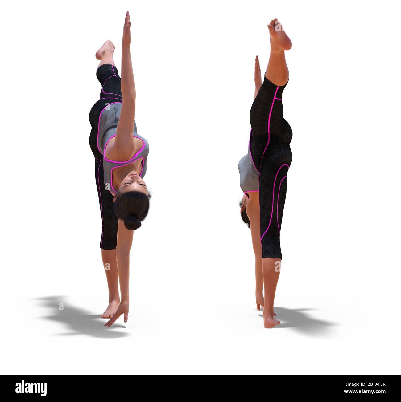 Woman back stretch illustration hi-res stock photography and images - Alamy