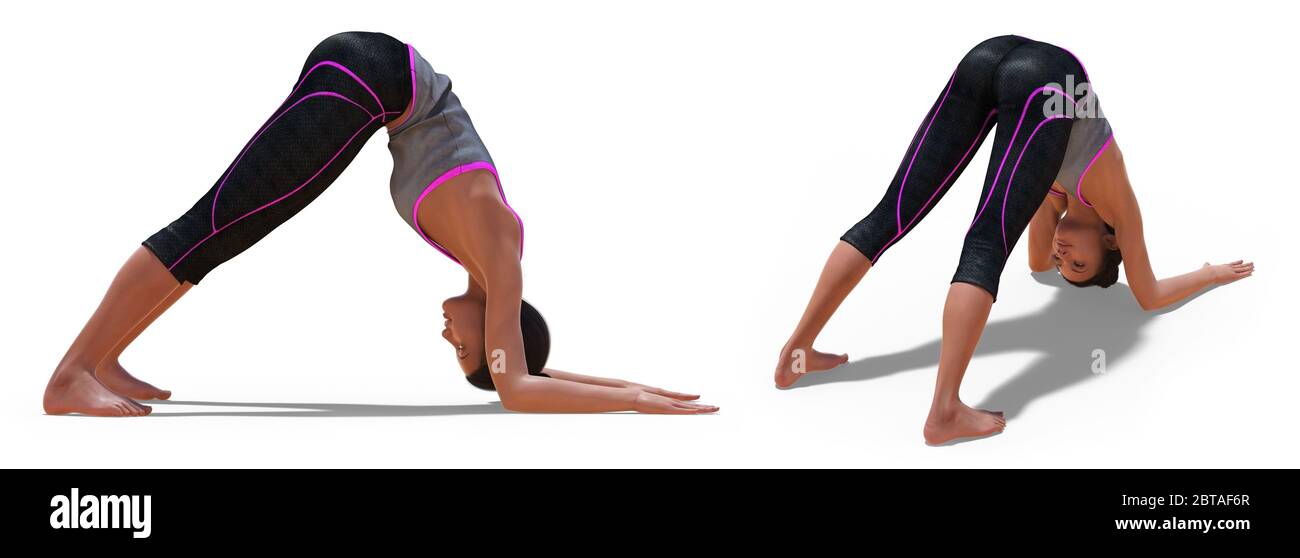 Woman back stretch illustration hi-res stock photography and images - Alamy