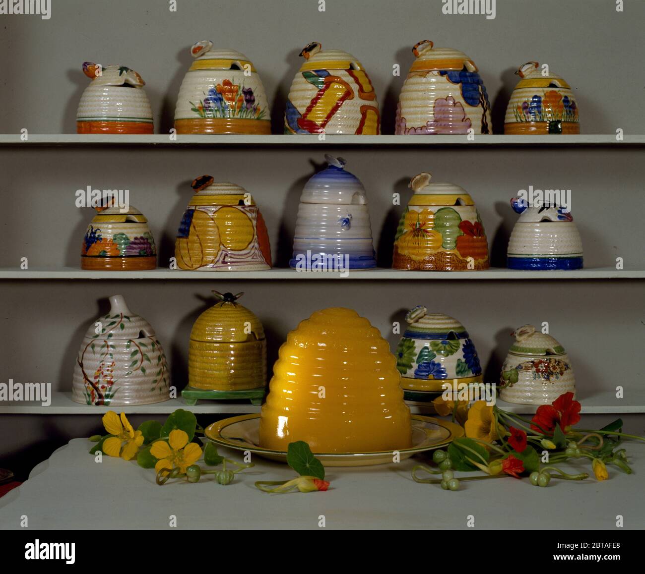 Collection of vintage ceramic honey pots Stock Photo - Alamy