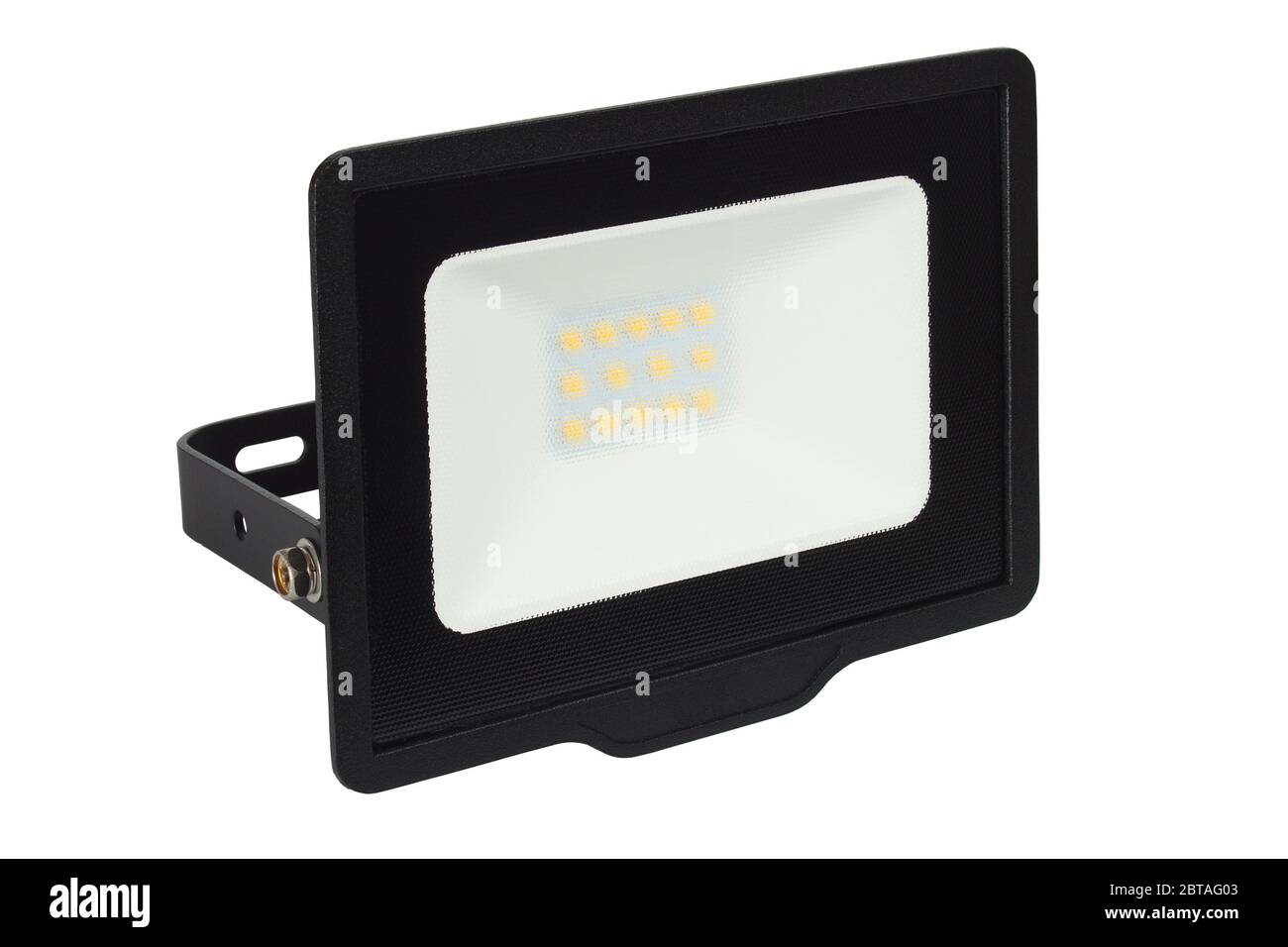 Black LED floodlight isolated on white background Stock Photo - Alamy