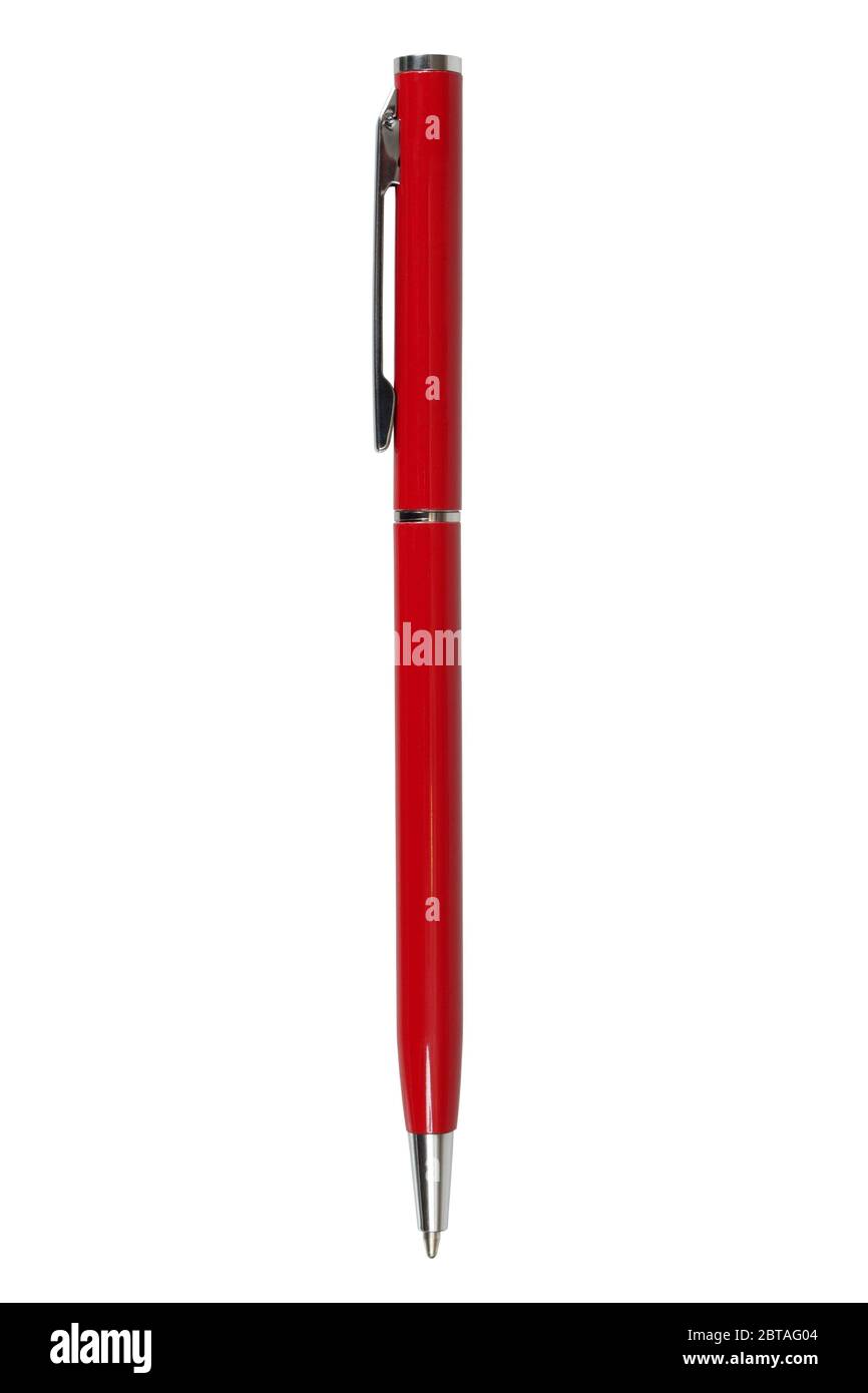 Red ballpen isolated on white background Stock Photo - Alamy