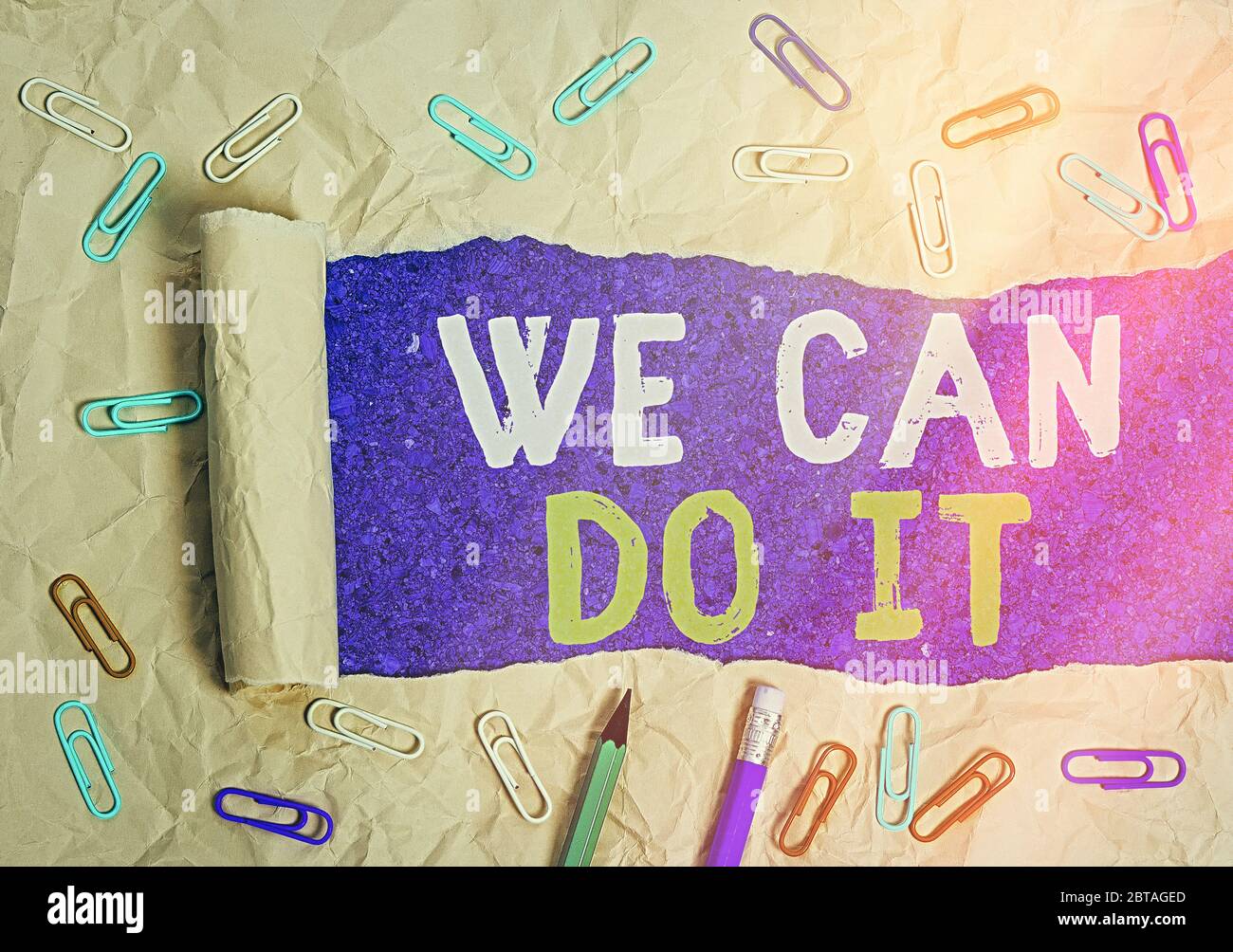 Conceptual hand writing showing We Can Do It. Concept meaning see ...