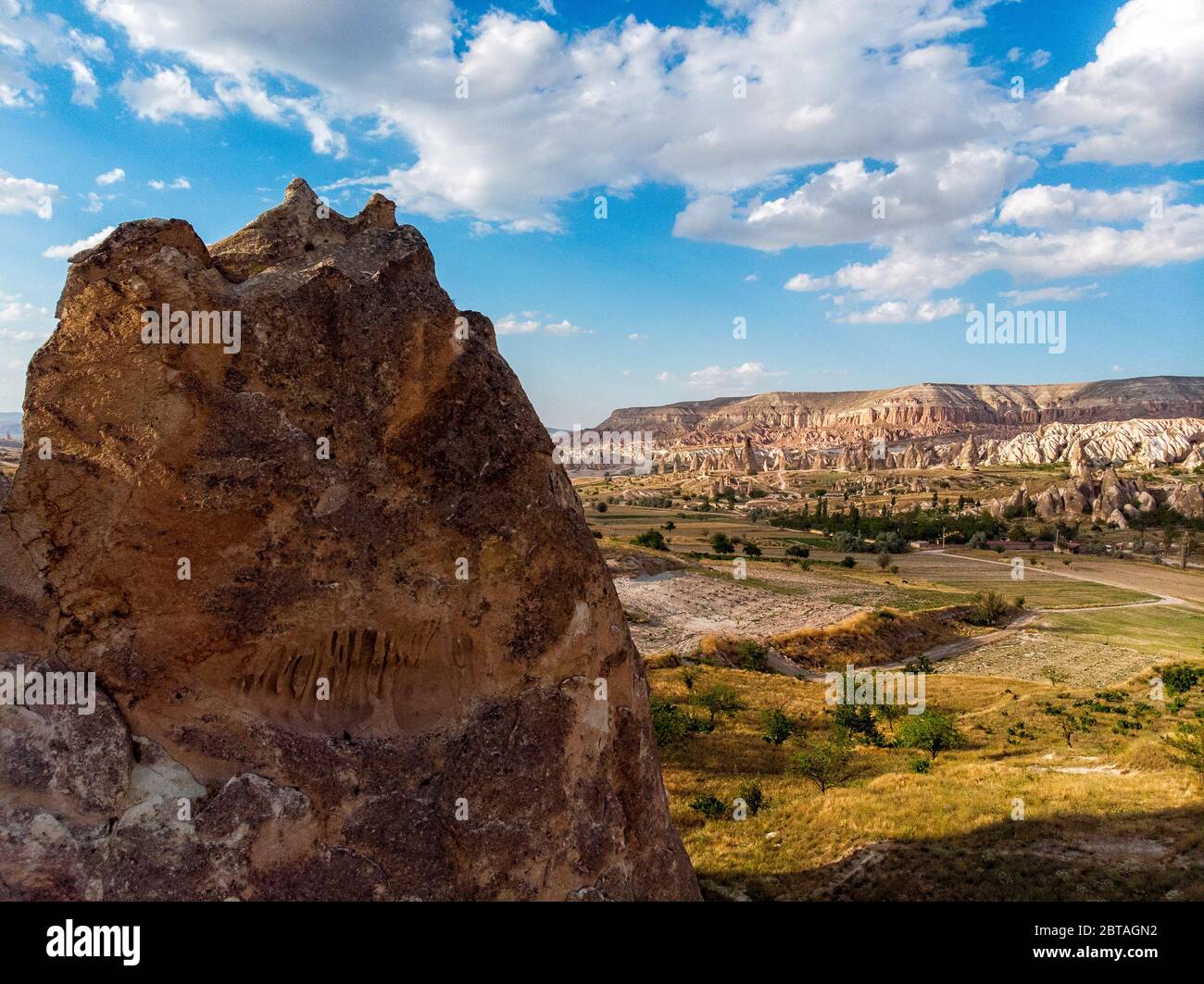 Aerial view of Goreme National Park, Tarihi Milli Parki, Turkey. The ...