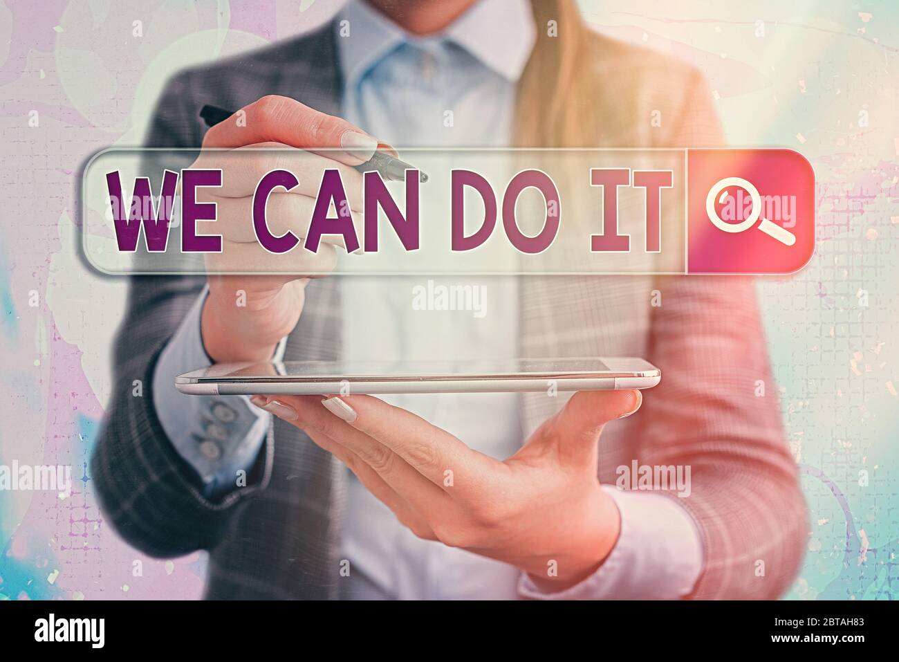 Conceptual hand writing showing We Can Do It. Concept meaning see ...