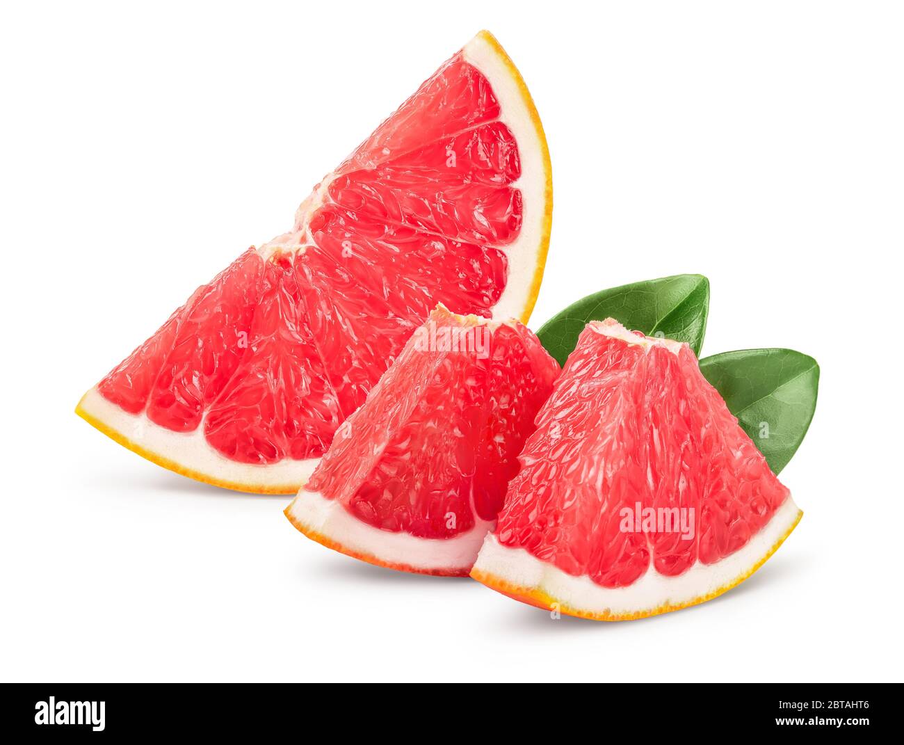Grapefruit slice isolated on white background. With clipping path and ...