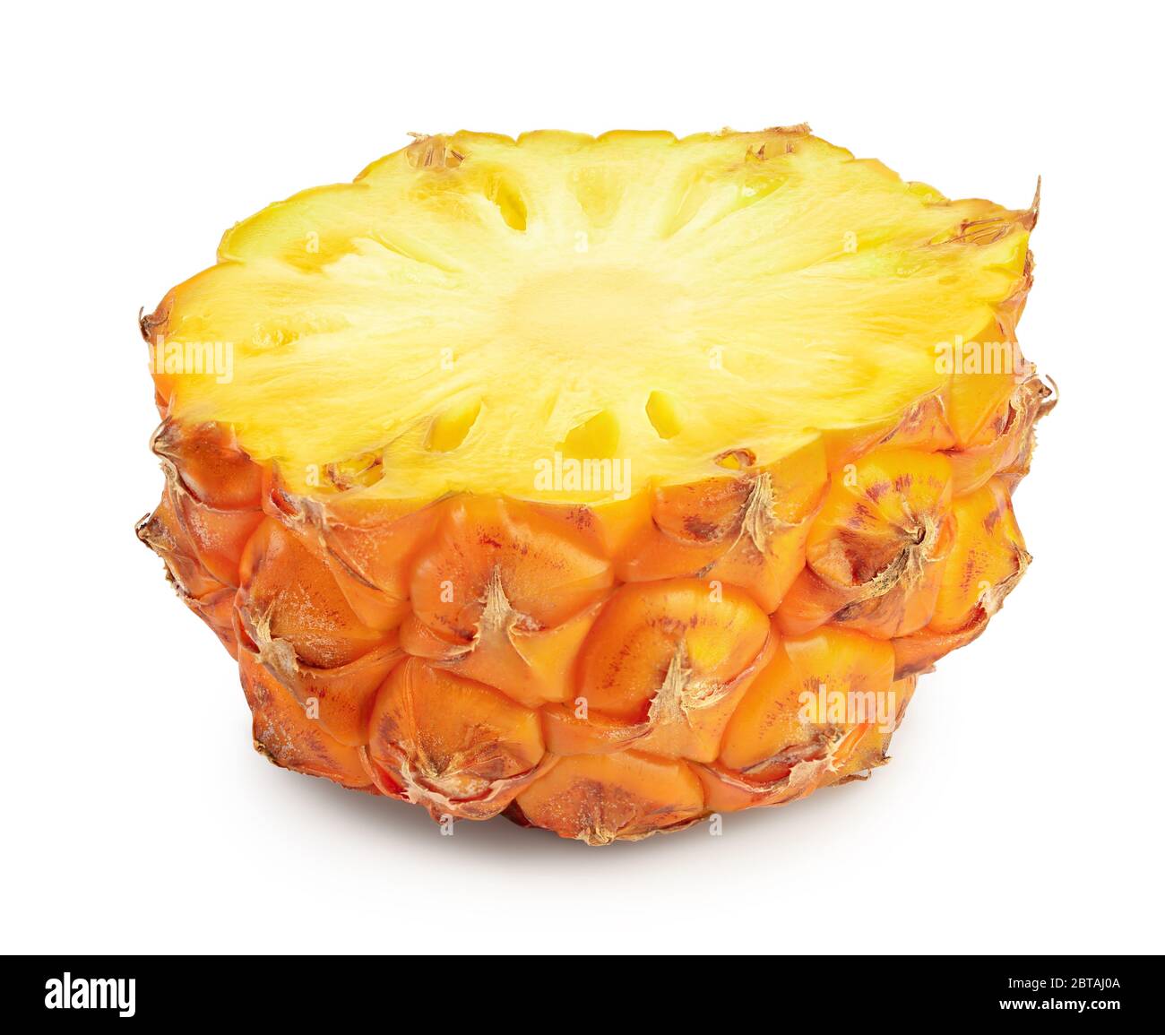 pineapple half isolated on white background with clipping path and full ...