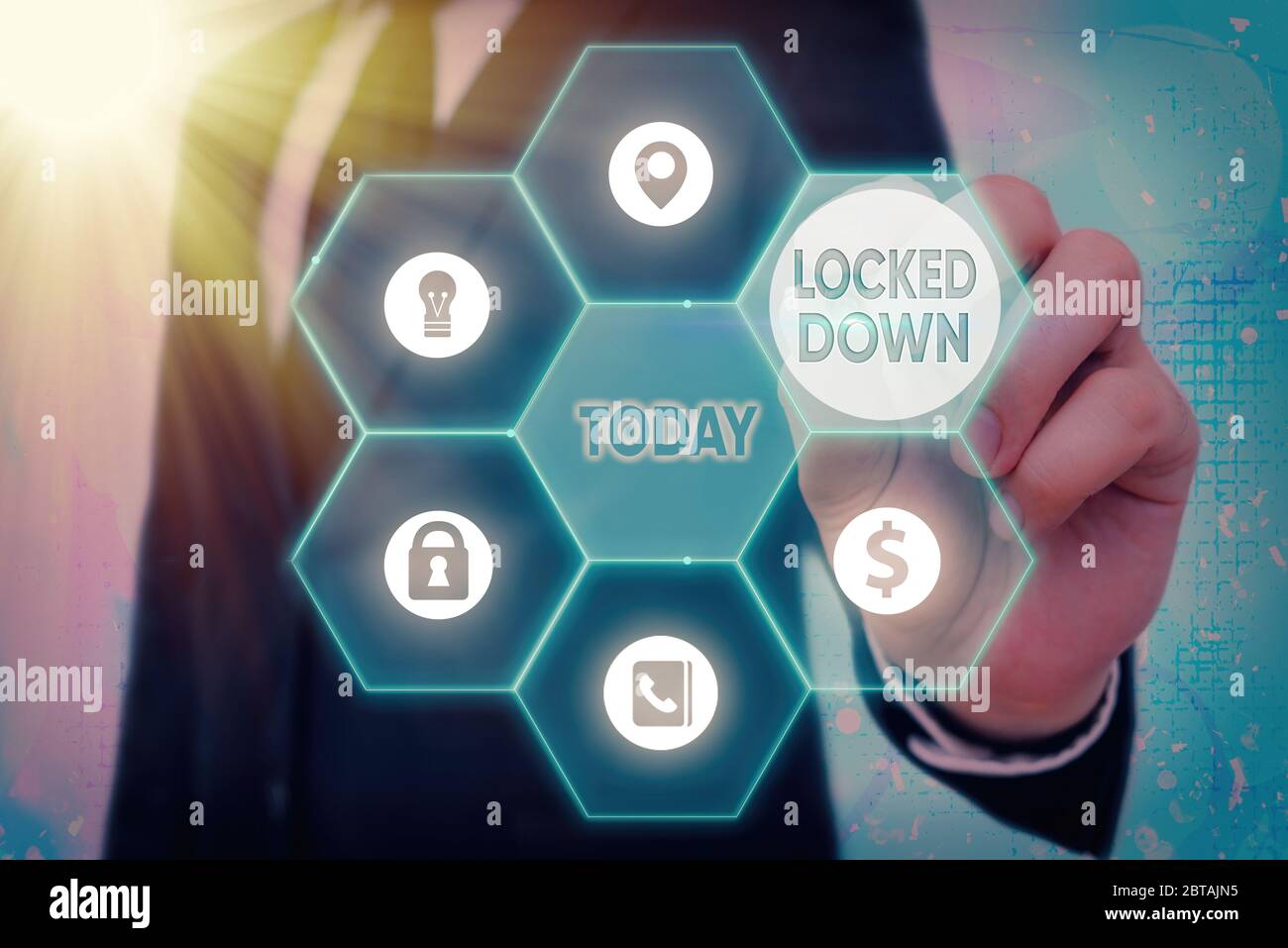 Handwriting text Locked Down. Conceptual photo emergency measure which ...