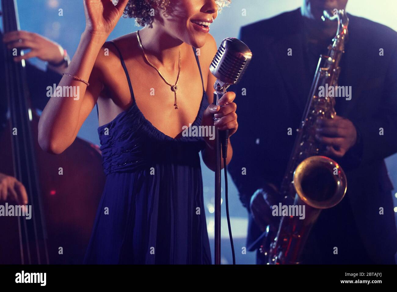 Jazz Band playing on Stage Stock Photo - Alamy