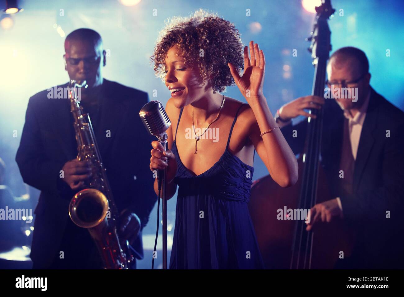 Jazz Band playing on Stage Stock Photo - Alamy