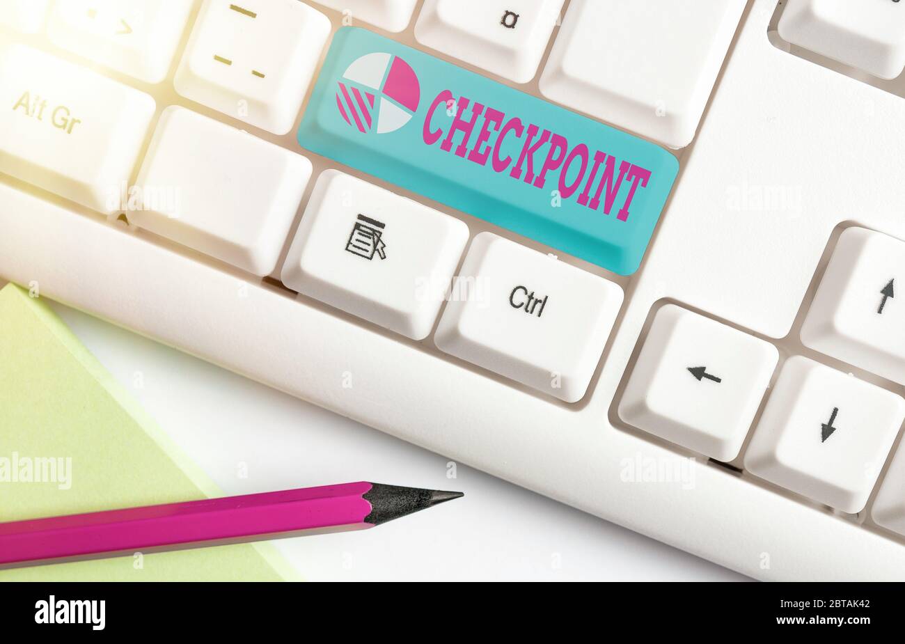 Writing note showing Checkpoint. Business concept for manned entrance ...