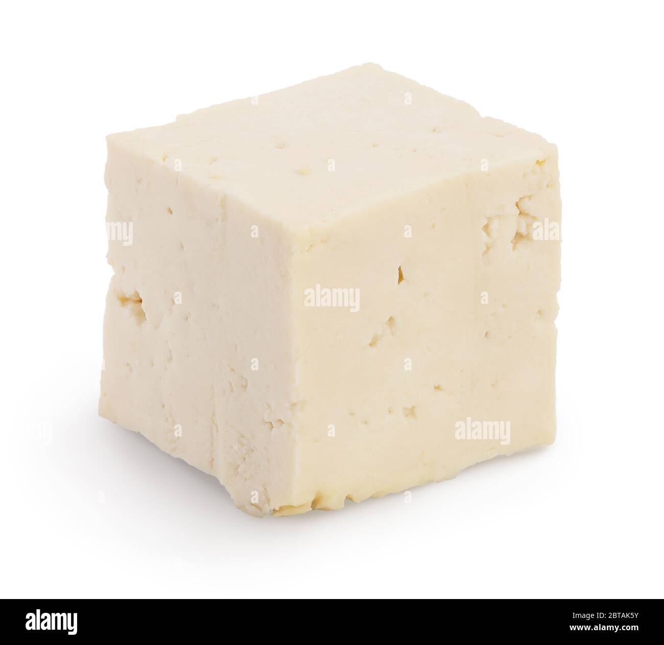 diced tofu cheese isolated on white background with clipping path and ...