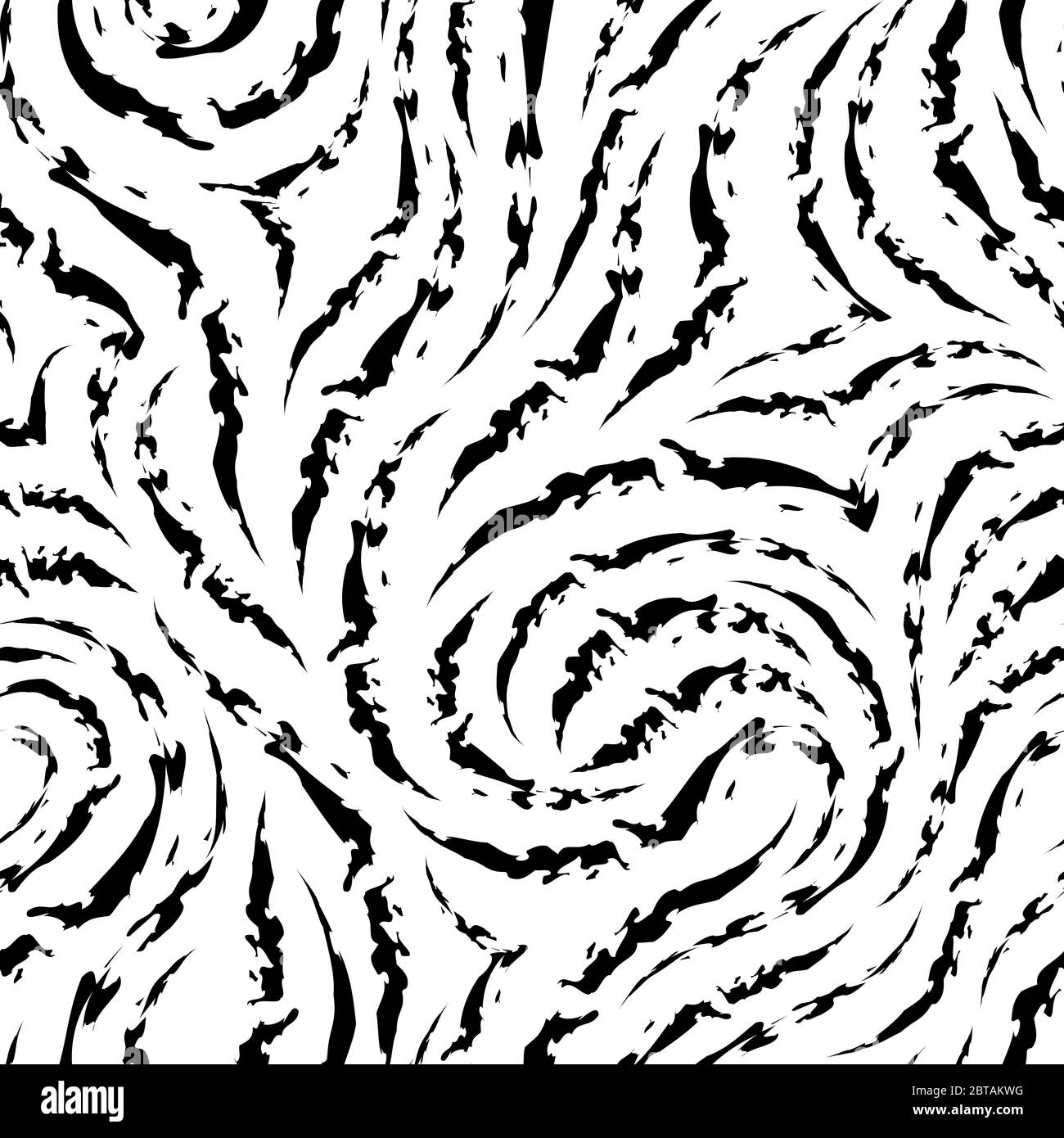 Black Abstract Vector Torn Lines Seamless Pattern Isolated On White Background Fiber Texture